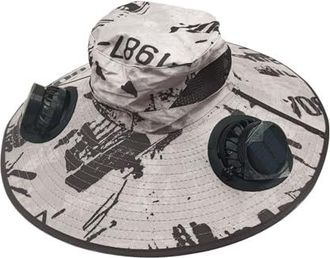 Generico Chapeau de ventilateur solaire - Chapeau de soleil avec 2 ventilateurs | Chapeaux avec ventilateur int&eacute;gr&eacute;s | Bloquant UV pliable, r&eacute;utilisable, solai