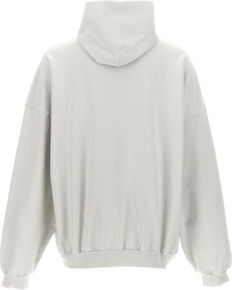 Balenciaga Liquefied Logo Print Hoodie - Off-White