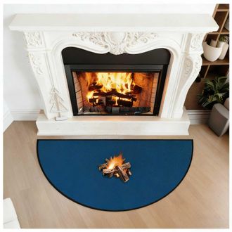 Generic Feuerfeste Herdmatten, Halbrunde feuerfeste Kaminmatte Herdmatte, Herdunterlagen f&uuml;r Holzofen Kamin, Kaminmatte f&uuml;r Feuerstelle, Au&szlig;engrill, R&auml;ucher&ouml;f