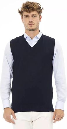Alpha Studio Blaue Viskose Herrenjacke - - Knitwear - Herren - Blau - 2XL