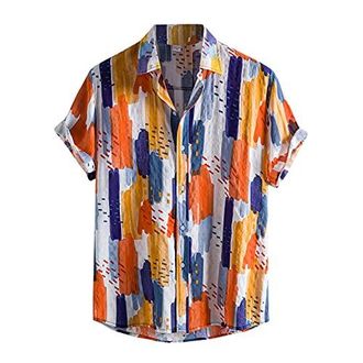 Generic Chemise hawa&iuml;enne tropicale amusante pour homme, palmier hawa&iuml;en, croisi&egrave;re dans les Cara&iuml;bes, chemise de plage, v&ecirc;tements &agrave; manches courtes boutonn&eacute;e
