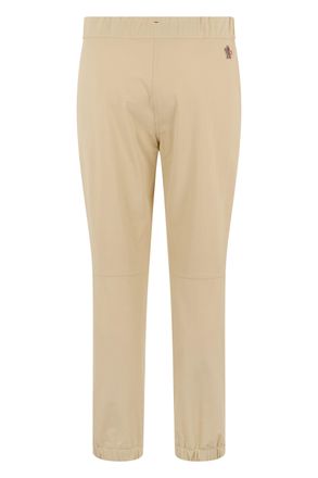 Moncler Womens Straight Trousers With Contrasting Belt Beige Polyamide