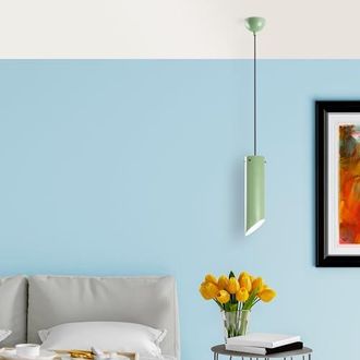 Opviq Elegant Mint Chandelier, Adjustable Height 37-114 cm, Metal Body, Ø8 cm Cap, Ø10 cm Base, 90 cm Cable, E27 Socket, Perfect for Modern Spaces