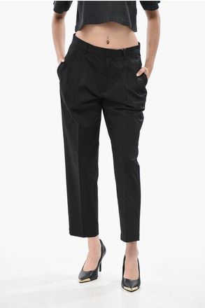 Woolrich Regular-Waist Stretch-Cotton Double-Pleat Trousers size 28