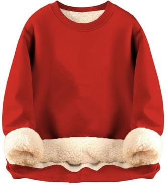 Generic Sweat Shirt Homme à col Rond, Pull Polaire épais, Chaud et Thermique, Manches Longues, Haut dhiver décontracté