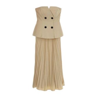 Self Portrait Femme, Robes, Beige, Taille: 34 FR Midi Robes