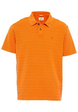Camel Active Herren Kurzarm Poloshirt im tonalen Streifenmuster Orange, Menswear-XL