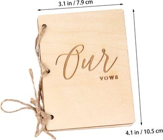 OSALADI 1 Paar H&ouml;lzerne Ehegel&uuml;bdeb&uuml;cher aus Stabilem Recyceltem Holz Gel&uuml;bdenotizbuch f&uuml;r Braut und Br&auml;utigam Rustikales Handbuch f&uuml;r Trauung und Hochzeit