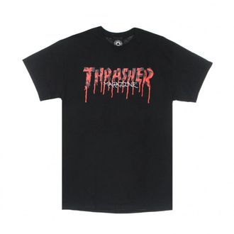 Thrasher Blood Drip Tee - Streetwear Kollektion - - Tops - Herren - Schwarzk - S