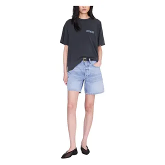 Anine Bing Femme, Tops, Noir, Taille: 36 FR Cade Tee Palm