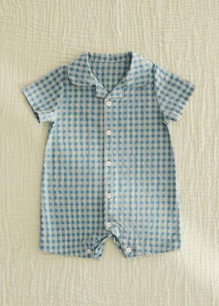 Mango Pyjama complet &agrave; carreaux color&eacute;s vert pastel - Home - 12-18 mois - MANGO HOME