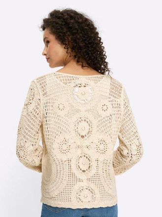 Heine Strickjacke Ajour-Strickjacke Langarm Ajour