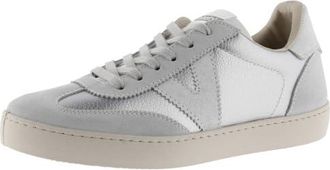 Victoria Basket Basse Berlin Ciclista Effet Cuir Métallisé & Pièces en Croûte De Cuir & Lacets Assortis 1126197 pour Femme Plata 37