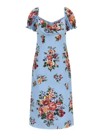 Dolce & Gabbana Robe Au Genou - Bleu Clair