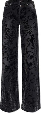 Versace Jeans Couture Femme, Pantalons, Gris, Taille: W30 Jeans &agrave; Motif Velours