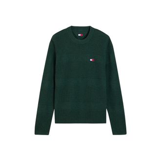 Tommy Jeans Pullover mit Ton-in-Ton-Streifen - - Knitwear - Herren - Gr&uuml;n - XS
