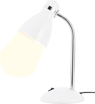Brilliant Allison Tischlampe wei&szlig; - flexible Schreibtischlampe mit verstellbarem Kopf & Kippschalter - E27 Fassung LED geeignet - moderne Leselampe