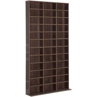 HOMCOM Rangements pour CD et DVD, &eacute;tag&egrave;re rangement, capacit&eacute; max. 1116 CD/528 DVD, 36 compartiments et &eacute;tag&egrave;res r&eacute;glables, pour bureau, salon