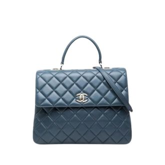 Chanel Pre-owned Vintage Quilted Satchel - - Pre-owned - Damen - Blau - ONE SIZE
