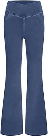 Generic Jean extensible pour femme - Taille haute - &Eacute;vas&eacute; - Push Up - Rehausseur de fesses - Taille &eacute;lastique - Contr&ocirc;le du ventre - Jeans d&eacute;contract&eacute;s - Haut