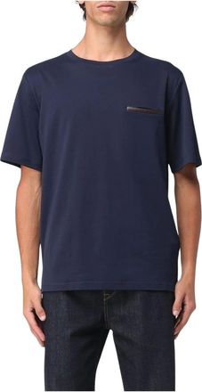 Berluti Homme, Tops, Bleu, Taille: S T-shirt uni d&eacute;contract&eacute; &agrave; manches courtes et poche