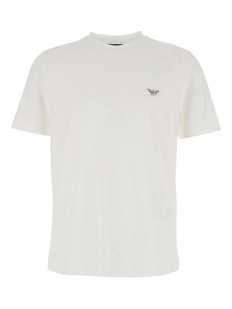 Emporio Armani T-Shirt mit Logo-Stickerei - Wei&szlig;