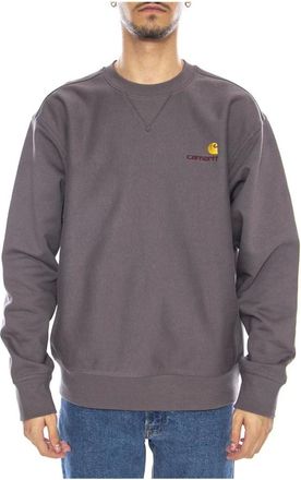Carhartt Work in Progress Homme, Sweatshirts et sweats &agrave; capuche, Gris, Taille: S American Script SweaT-shirt