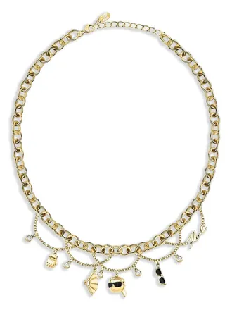 Karl Lagerfeld collier &agrave; breloques Ikon - Or