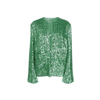 The Attico Manon Pailletten Stretch Bluse - - Blouses & Shirts - Damen - Gr&uuml;n - XS