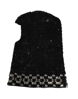 Dolce & Gabbana Womens Black Wool Crystal Embellished Balaclava Hat