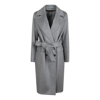 Max Mara Grauer Woll-Kaschmirmantel- zweireihig - - Coats - Damen - Grau - M