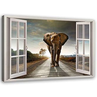 Feeby Impression sur Toile 60x40 cm Decoration Chambre - Tableau Decoration Murale Tableau Paysage - Nature Fen&ecirc;tre - Decoration Maison - Tableau Moderne - 