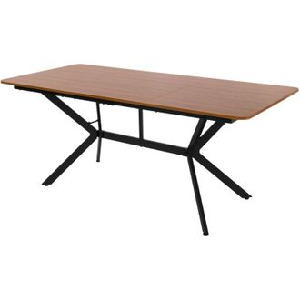 ML Design ML-Design Table &agrave; Manger Rectangulaire 180x80x75 cm Marron Fonc&eacute; Structure en Acier, pour 6 personnes, Plateau Spacieux pour Int&eacute;rieur ou Cuisine