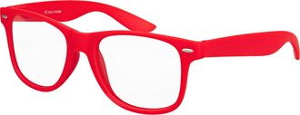 Balinco Nerd Sonnenbrille mit Klarglas matte Rubber Retro Vintage Unisex Brille mit Federscharnier (Rot)