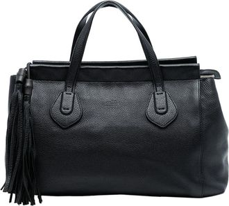 Gucci Crossbody Bags - Leather Lady Tassel Top Handle Bag - Gr. unisize - in Schwarz - f&uuml;r Damen