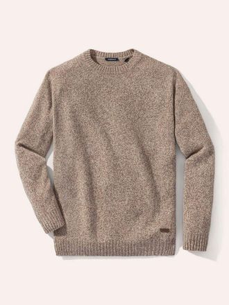 Walbusch Rundhalspullover Herren Nahtloser Lammwollpullover Rundhals Moulin&eacute;garn pflegeleicht Pullover aus extrafeiner Schurwolle, waschmaschinenfest, italieni