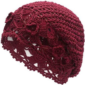ZLYC Bonnet Souple crocheté en Coton pour Femme, Fait à la Main, pour lété, Taille Unique