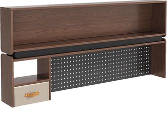 Generic Schreibtisch Bücherregal, 2-Ebenen Schreibtisch Organizer Fachregal aus Holz und Metall Lochwand Organizer for Home Office Dormitory und Zuhause(135x6