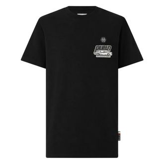 Philipp Plein T-Shirt Rundhalsausschnitt Racing - - Tops - Herren - Schwarzk - S