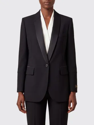 Ermanno Scervino Blazer court &agrave; simple boutonnage avec col ch&acirc;le en satin