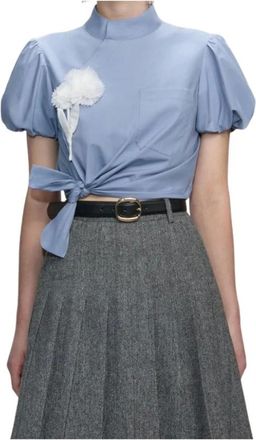 Self Portrait Femme, Blouses et Chemises, Bleu, Taille: 36 FR Top