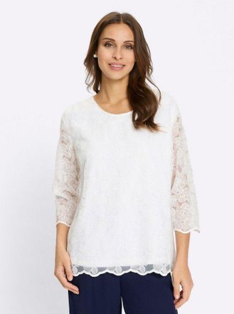 Witt Klassische Bluse Spitzen-Bluse 3/4-Arm