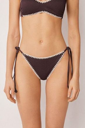 Calzedonia Bikinihose Mit Schmalen B&auml;ndchen Bicolor Embroidery Braun