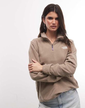 The North Face veste polaire Glacier &agrave; demi-zip marron