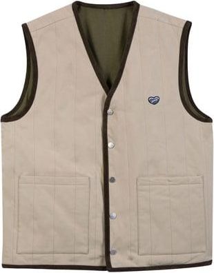Maison Labiche Gilet sans manches droit r&eacute;versible en coton m&eacute;lang&eacute;