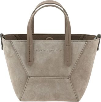 Brunello Cucinelli Femme, Sacs, Gris, Taille: ONE Size BC Duo Tote Bag