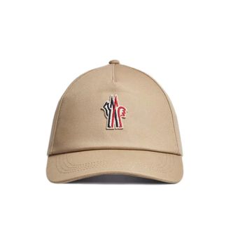 Moncler Femme, Accessoires, Beige, Taille: ONE Size Casquette Ajustable en Gabardine de Coton