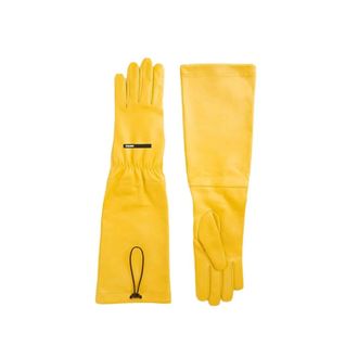 OAMC Oamc, unisex, Accessoires, Jaune, Taille: XL Gants en peau de mouton jaune pastel clair