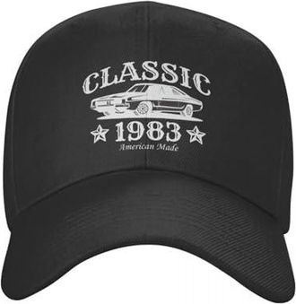 Generic Casquette de baseball classique de voiture classique ann&eacute;e 1983 casquette de camionneur homme femme personnalis&eacute; r&eacute;glable unisexe casquette de basebal