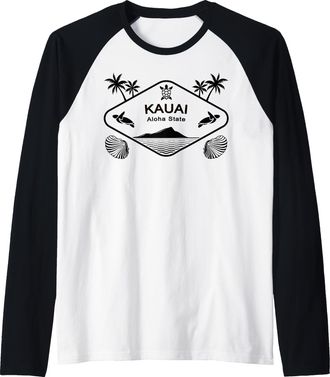 Cervera & Team Hawaii Kauai Aloha State Hawaii Palmen Meeresschildkr&ouml;te Souvenir Raglan